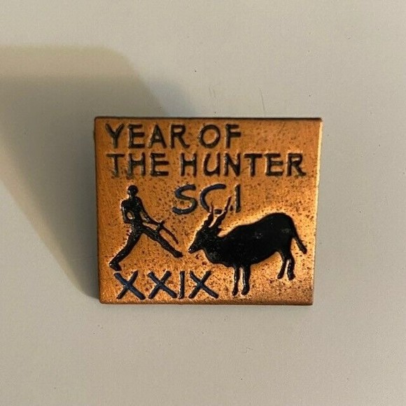 Accessories | Vintage Year Of The Hunter Sci Pin Xxix Gold Tone | Poshmark